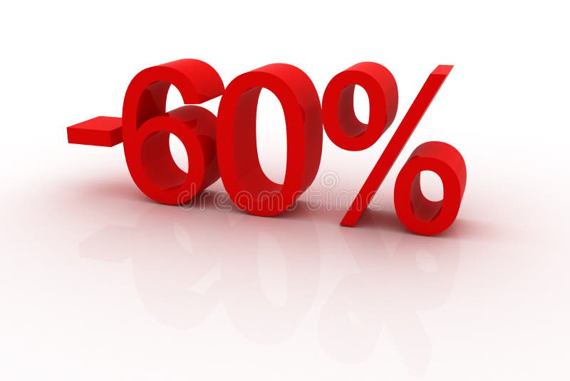60 percent discount stock illustration. Illustration of reflective ...