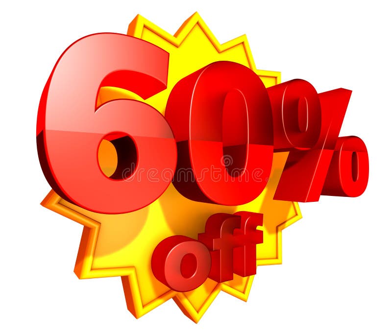 60-Prozent-Preis Weg Vom Rabatt Stock Abbildung - Illustration von kauf ...