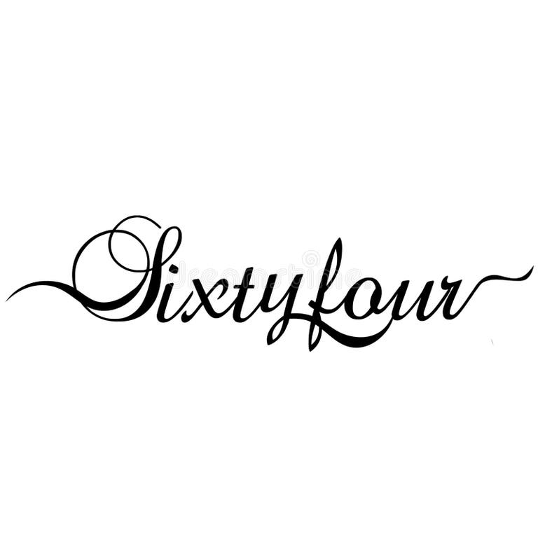 64 in Words stock illustration. Illustration of vector - 378480600