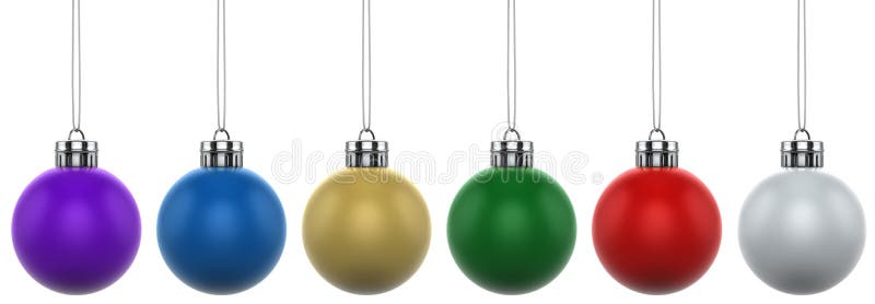 6x Christmas Baubles with Silver Caps. XXL Stock Illustration ...