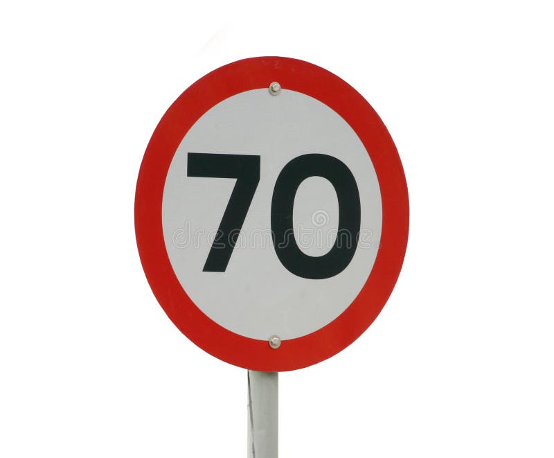 70km speed sign stock photo. Image of round, road, limit - 5019426