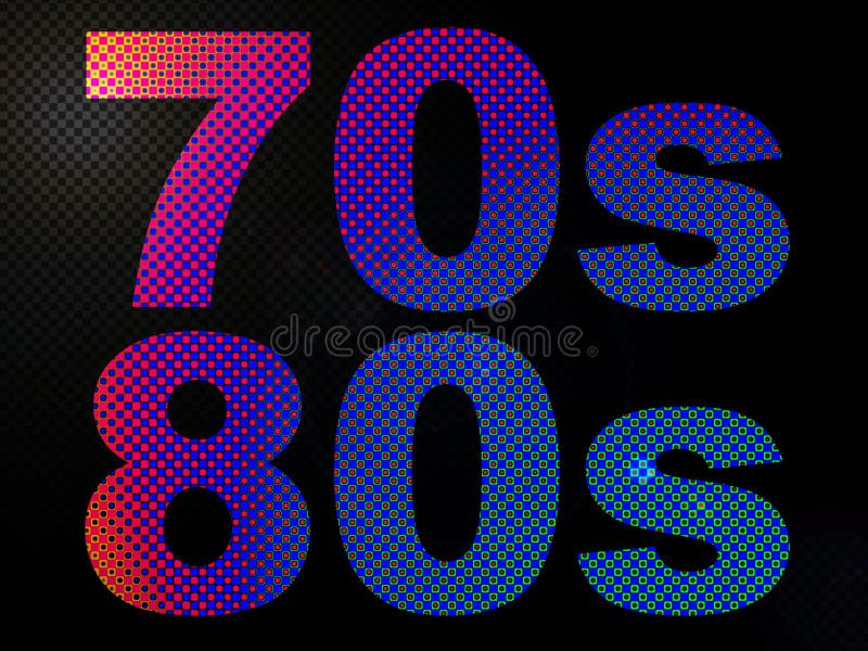 70s and 80s LED Neon Psychedelic Light Sign Stock Illustration ...