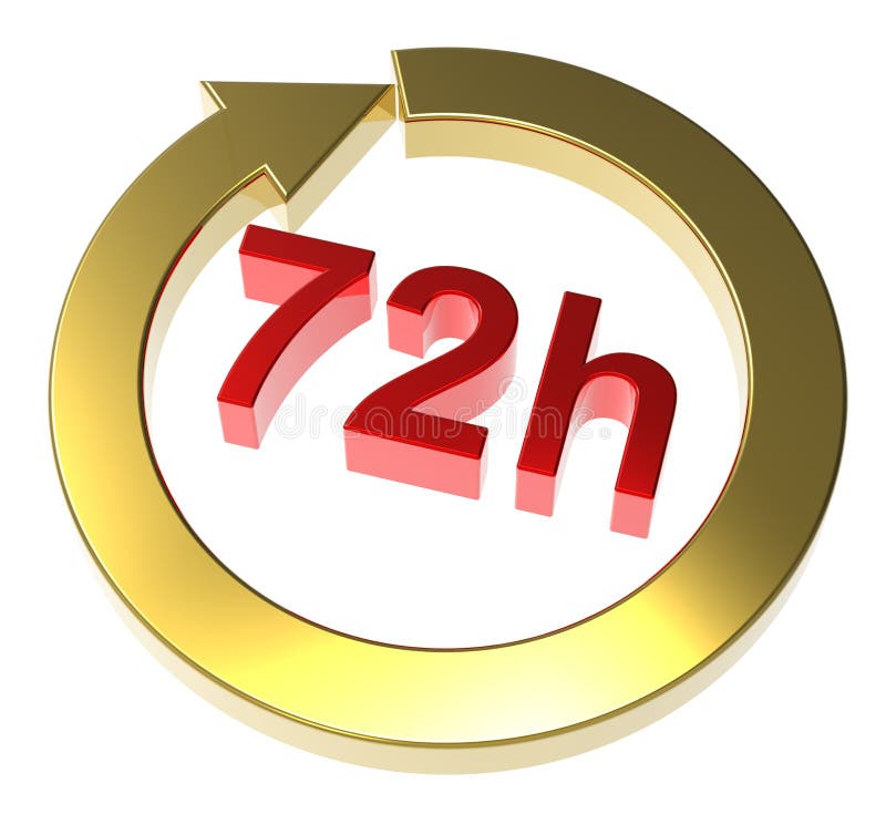 72 Horas De Sinal Da Entrega Ilustração Stock - Ilustração de brilhante ...