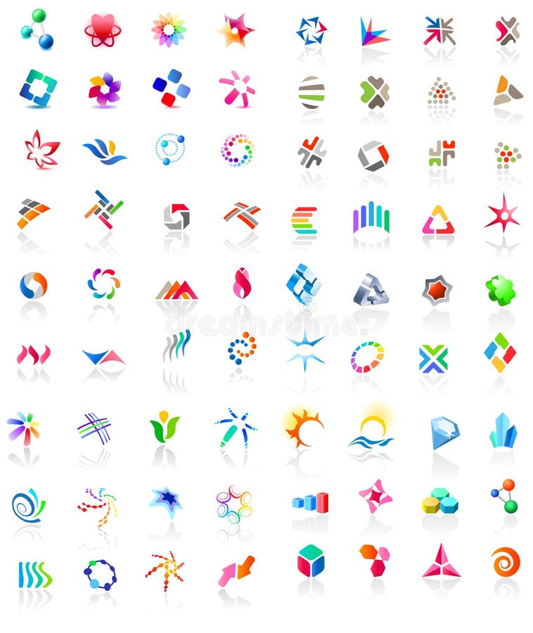 72 Iconos Coloridos Del Vector: (fije 1) Ilustración del Vector ...