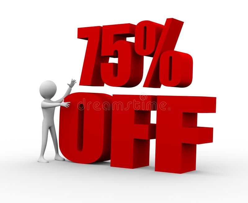 75 Percent Off Promotional Sign Stock Illustration - Illustration of ...