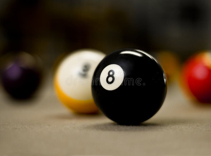 8 Ball on the Billiard Table Stock Image - Image of nine, felt: 6853005