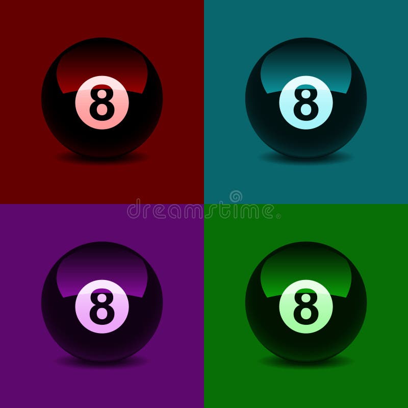 8 Bola, Fondo Abstracto Coloreado Ilustración del Vector - Ilustración ...