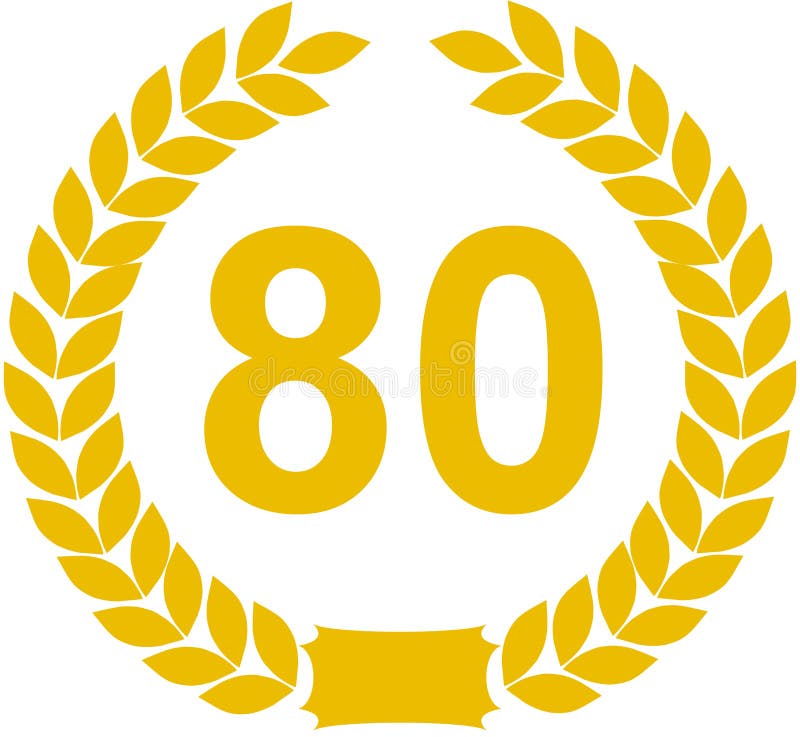 80 De Lauwerkrans Van Het Jaar Vector Illustratie - Illustration of ...