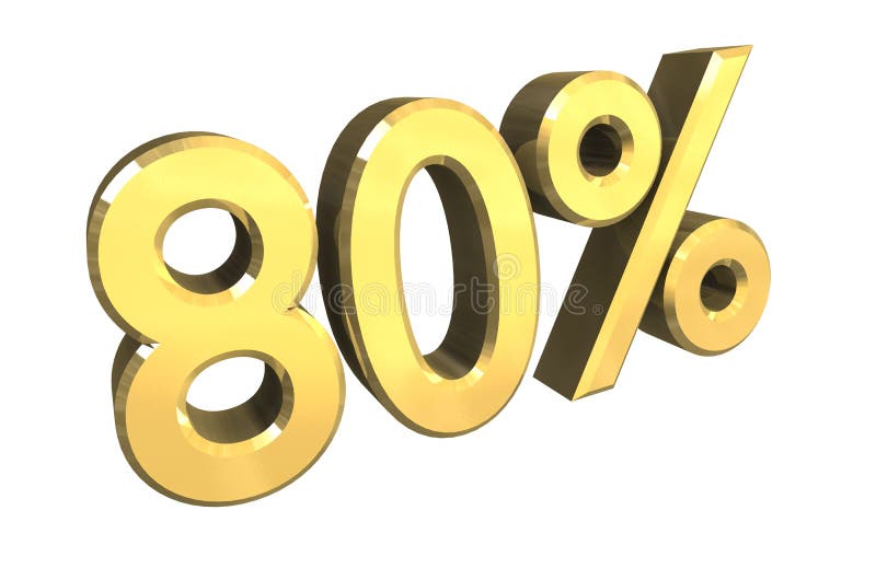 80 pour cent en or (3D) illustration stock. Illustration du offre - 3471339