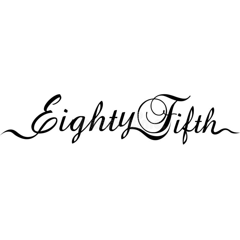 85th Minimalist Lettering stock illustration. Illustration of quote ...