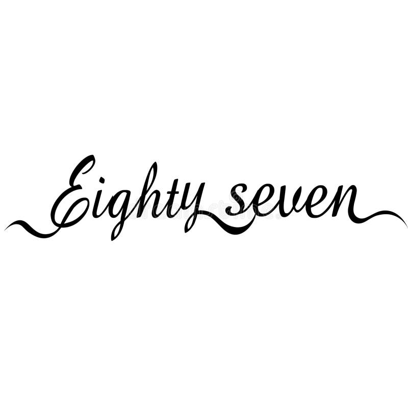 87 in Words stock illustration. Illustration of word - 378480665