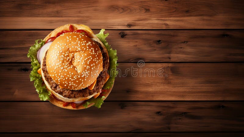 8k Resolution Burger on Wooden Background: a Solapunk Installation ...