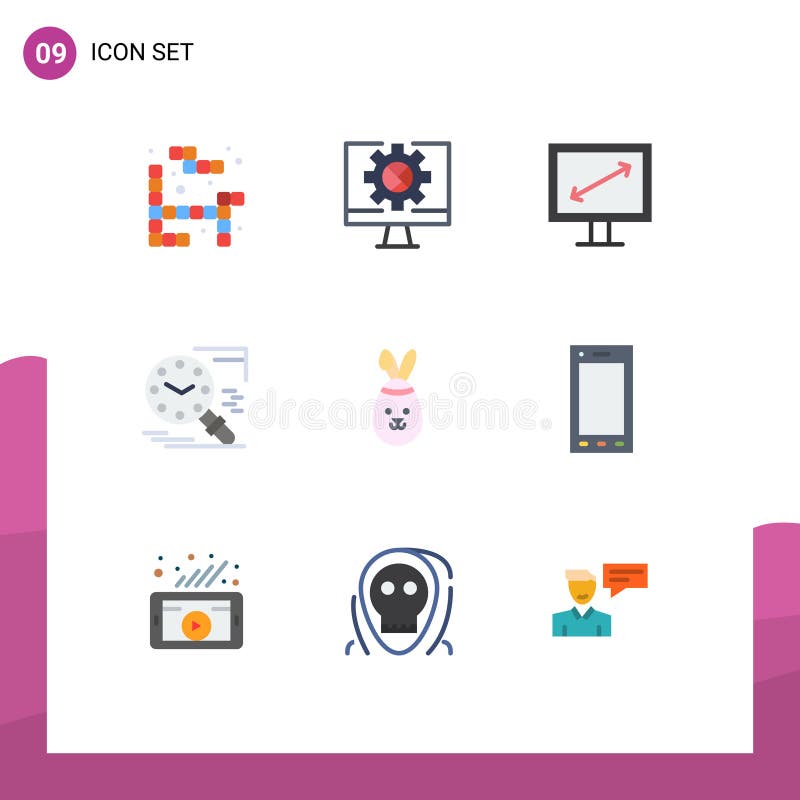 9 Creative Icons Modern Signs and Symbols of Bunny, Robbit, Display ...