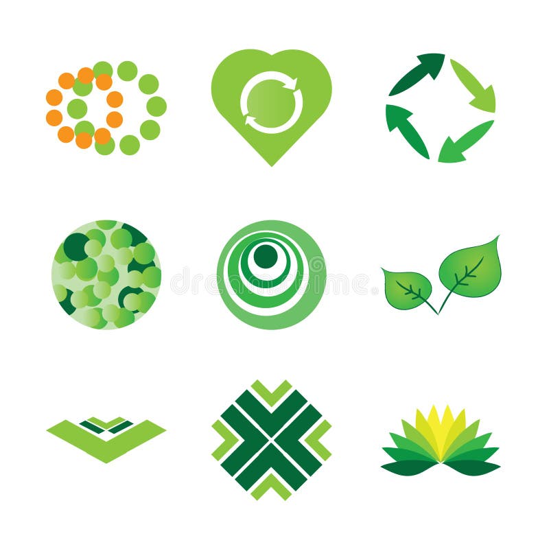 9 eco logos and icons stock vector. Illustration of flower - 20549214