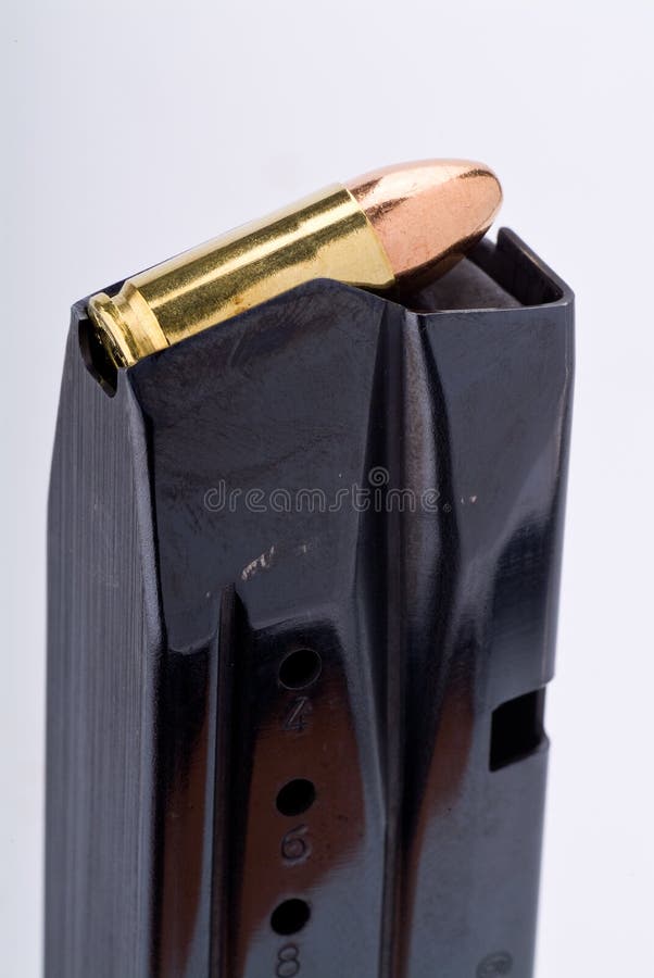 9 mm pistol clip stock image. Image of primer, combat - 17194215