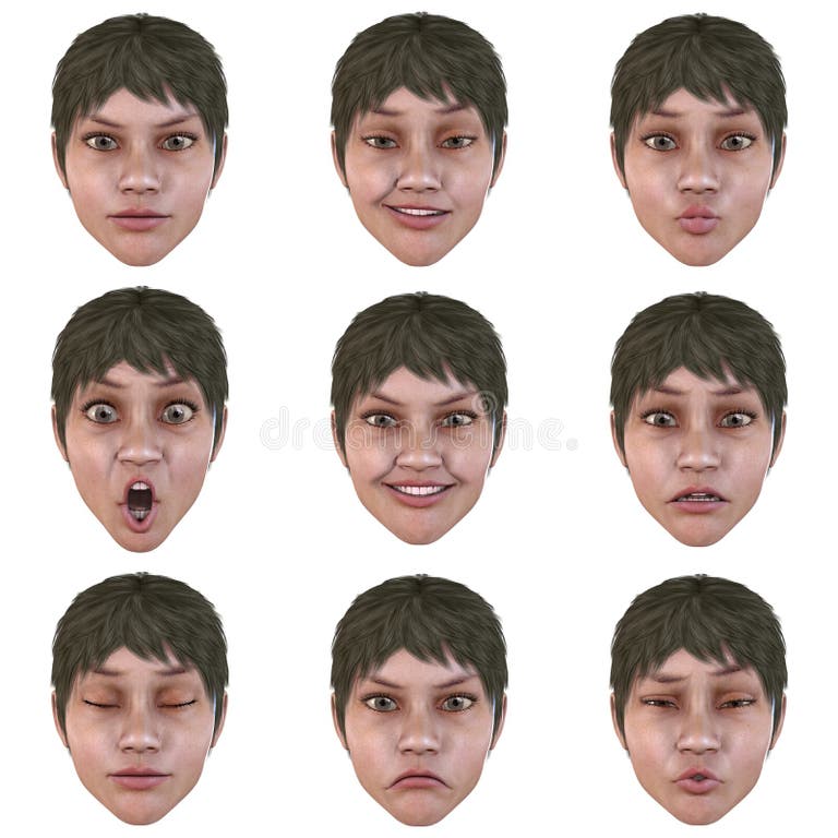 Nine Emotions Face Stock Illustrations – 135 Nine Emotions Face Stock ...