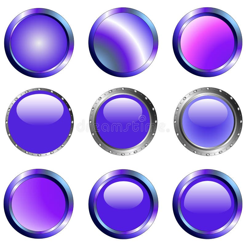 9 Purple Web Buttons stock vector. Illustration of artistic - 3523705