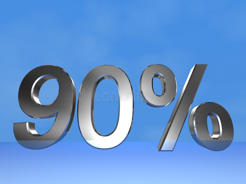 90 per cento illustrazione di stock. Illustrazione di incremento - 7241877