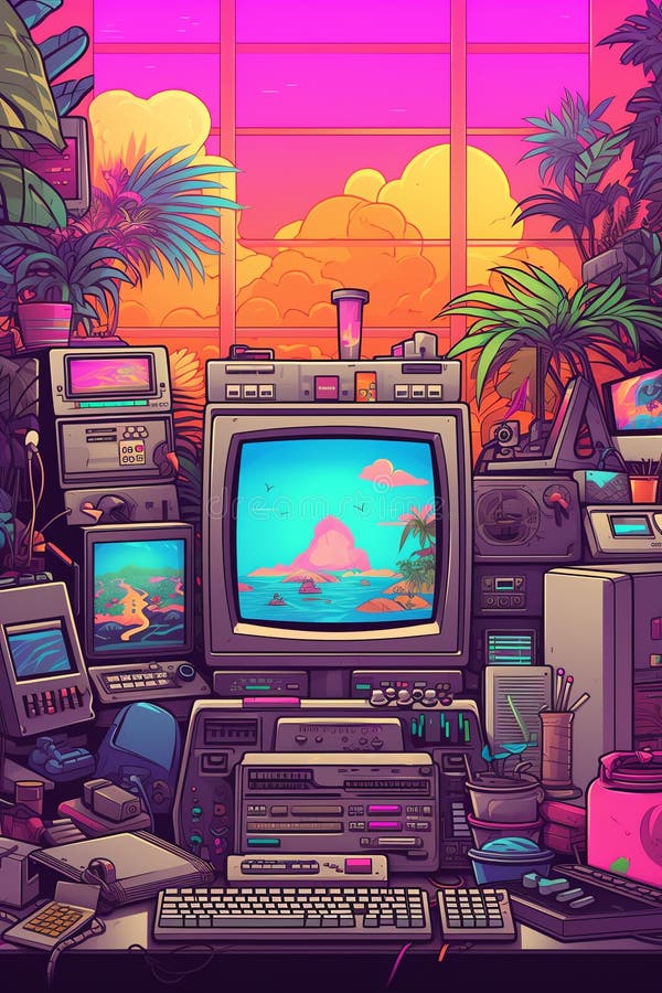 90s Computer Desktop 90s Retro Background 库存例证 - 插画 包括有 回声, 回忆: 294354633