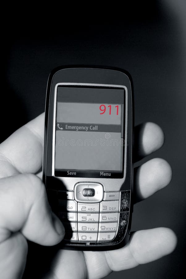 911 call on cell phone stock image. Image of dial, silver - 13129835