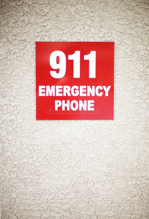 911 sign stock image. Image of stucco, square, signage - 5244099