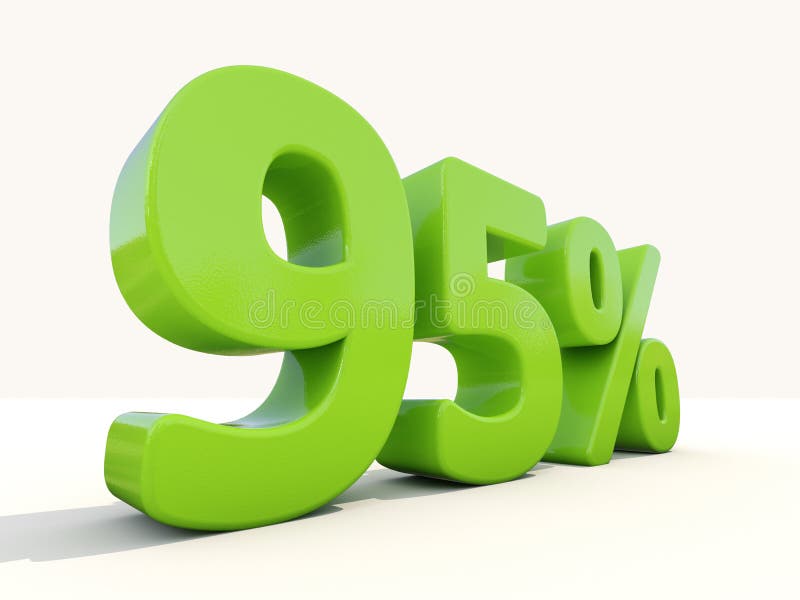 95 Percentage Rate Icon on a White Background Stock Image - Image of ...