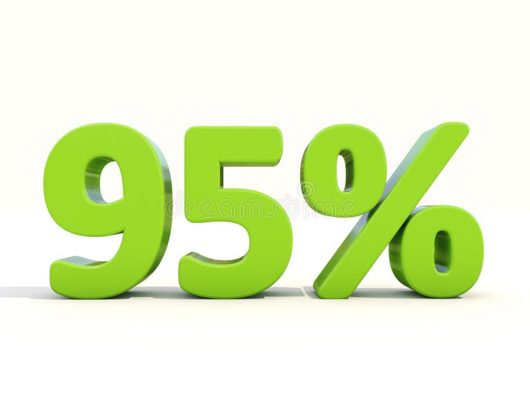 95 Percentage Rate Icon on a White Background Stock Image - Image of ...