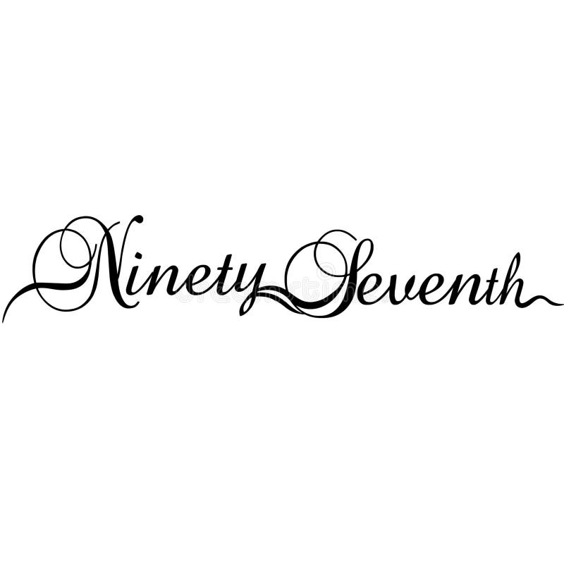 97th Minimalist Lettering stock illustration. Illustration of text ...