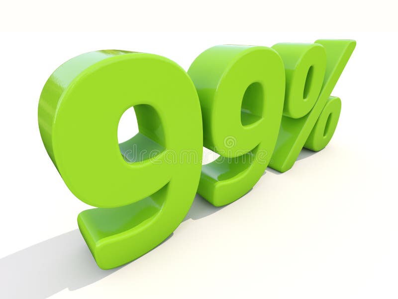99 Percentage Rate Icon on a White Background Stock Image - Image of ...