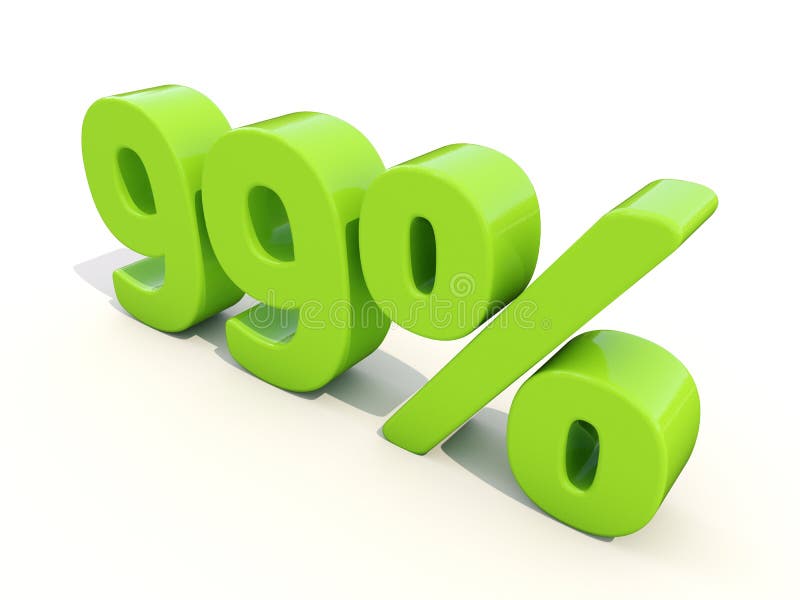 99 Percentage Rate Icon on a White Background Stock Image - Image of ...