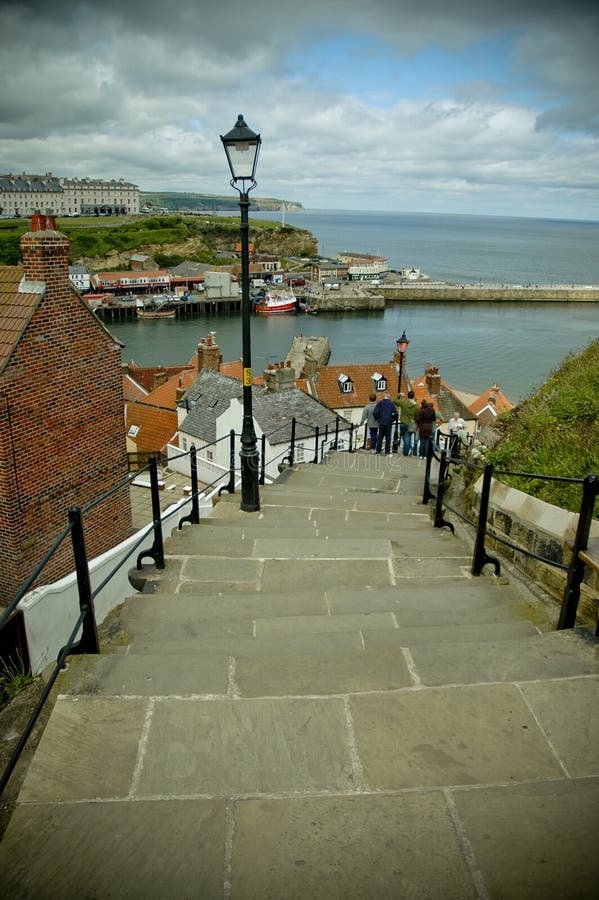 99 steps at Whitby stock image. Image of clouds, bench - 2535463