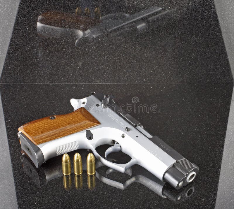9mm automatic pistol stock image. Image of bullets, pistol - 7313613