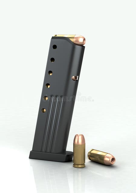 9mm magazine with bullets stock illustration. Illustration of point ...