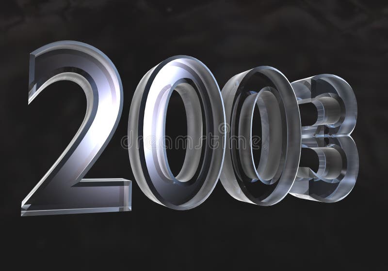 Año Nuevo 2003 En Vidrio (3D) Stock de ilustración - Ilustración de ...
