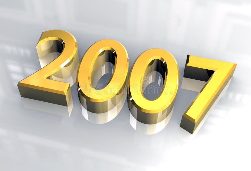 Año Nuevo 2007 En El Oro (3D) Stock de ilustración - Ilustración de ...