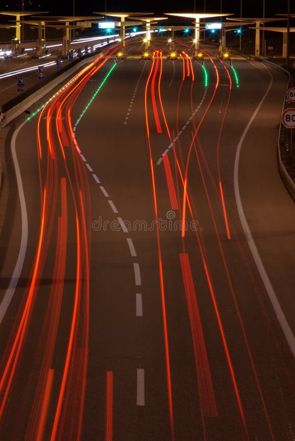 Toll booths with car light stock photo. Image of cityscape - 12941602