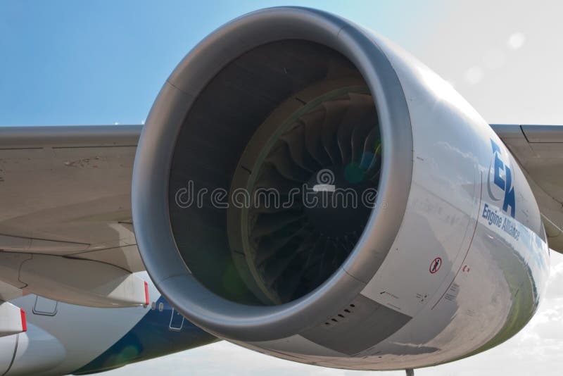 A380 aircraft jet engine editorial photography. Image of fuel - 24905477