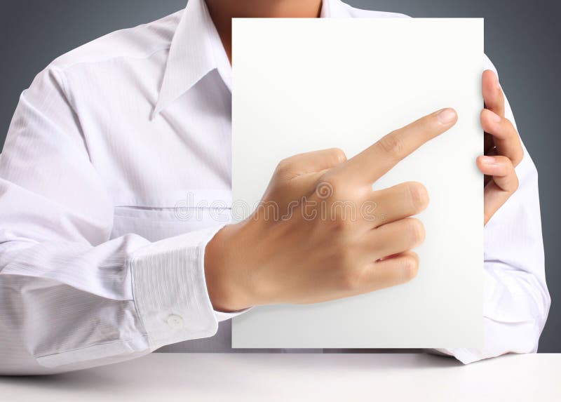 A4 card over in hand stock photo. Image of businessman - 28244406