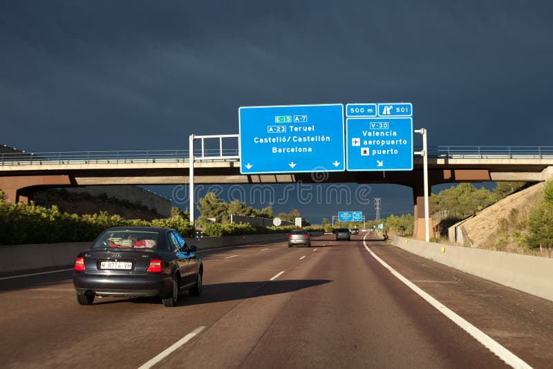 A7 Highway Spain Editorial Image - Image: 27494885