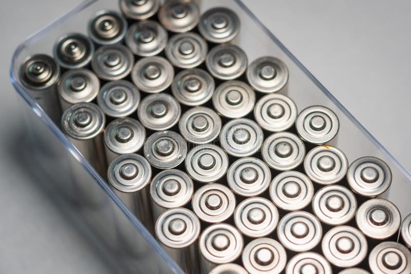 AA Batteries Background Closeup View Stock Photo - Image of supply ...