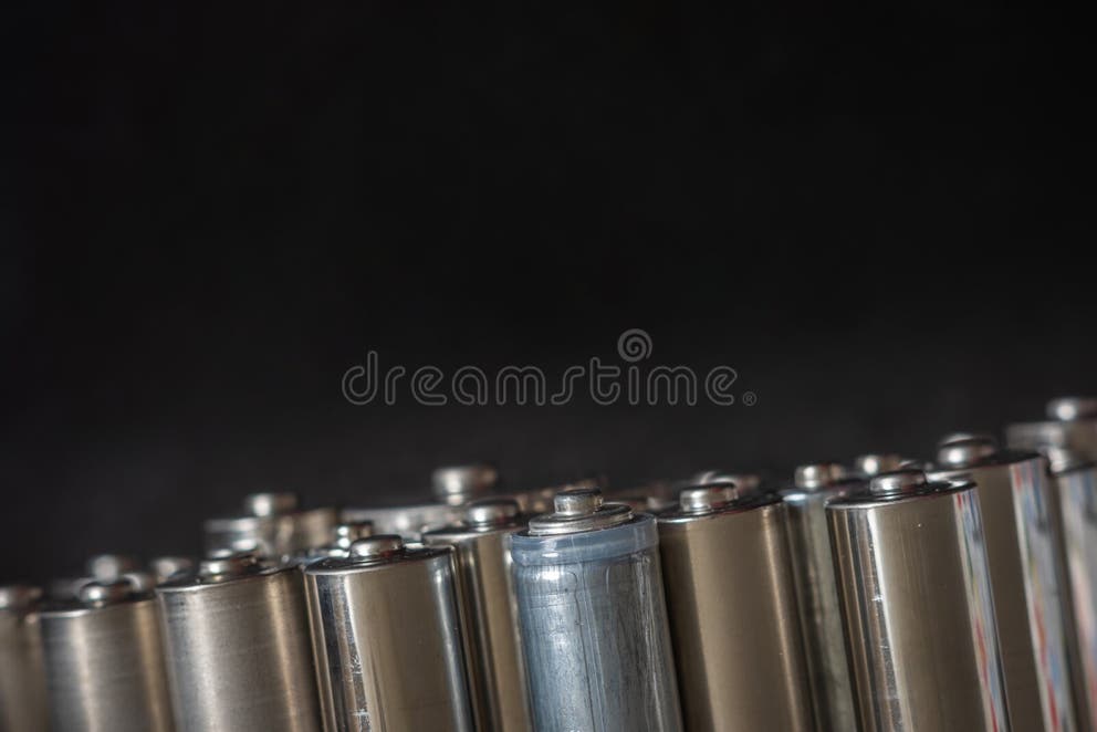 AA Batteries Background Closeup View Stock Image - Image of charge ...