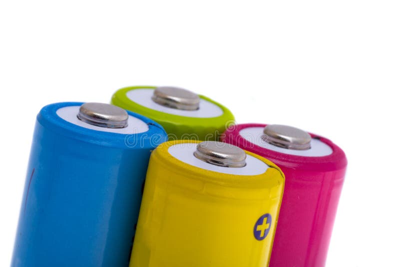 AA batteries isolated stock photo. Image of recharge - 253428184
