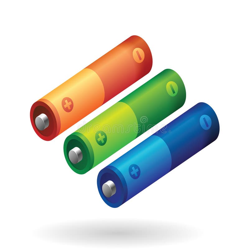 AA battery stock vector. Illustration of white, recharge - 13828001