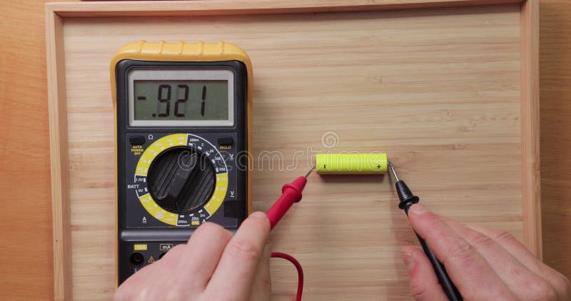 AA Battery Cell Voltage Checking Stock Video - Video of used, tester ...