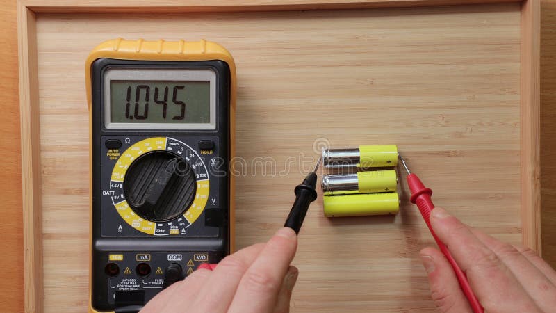 AA Battery Cells Voltage Checking Stock Photo - Image of weak, voltage ...