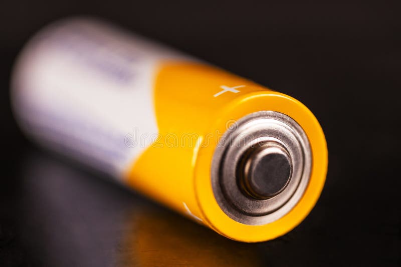 AA Battery, Close-up Photo on Black Background, Shallow Depth of Field ...