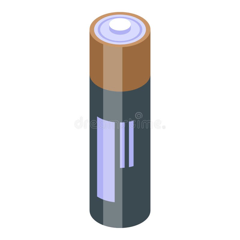 Aa Battery Icon, Isometric Style Stock Vector - Illustration of ...