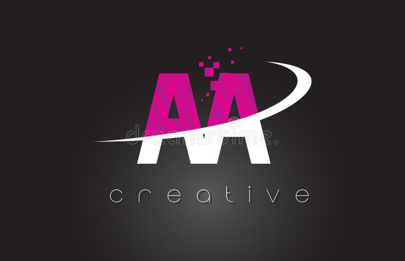 AA a Creative Letters Design with White Pink Colors Stock Vector ...