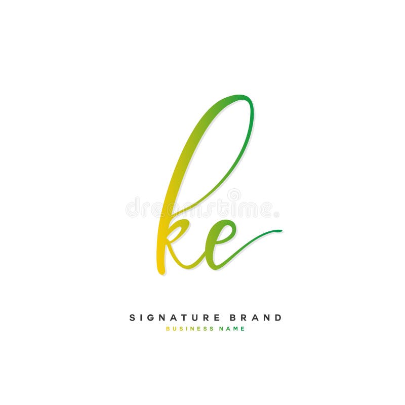 K E KE Initial Logo Signature Vector. Handwriting Concept Logo. Stock ...