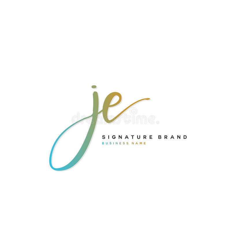 J E JE Initial Logo Signature Vector. Handwriting Concept Logo. Stock ...